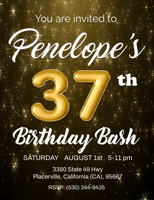 37th bday Template | PosterMyWall