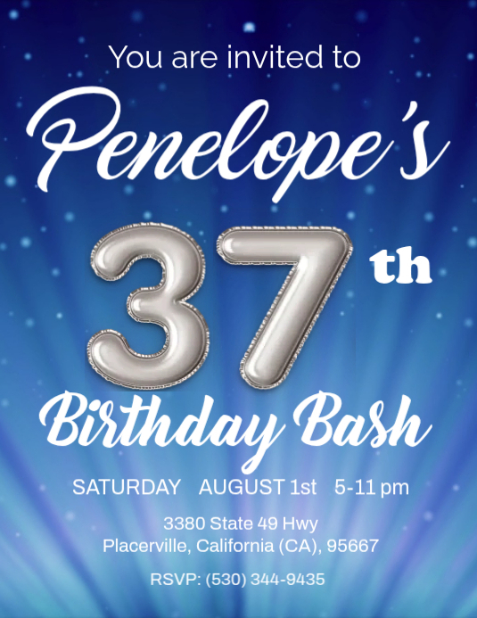 37th birthday Template | PosterMyWall