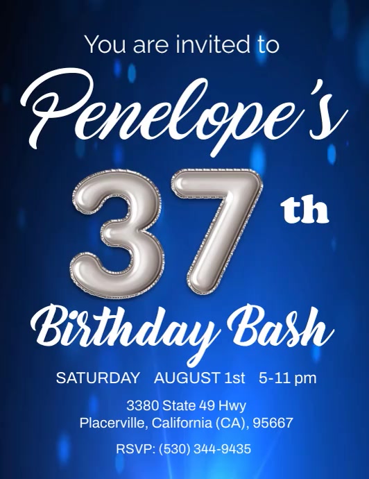 Plantilla de 37 Cumpleaños | PosterMyWall