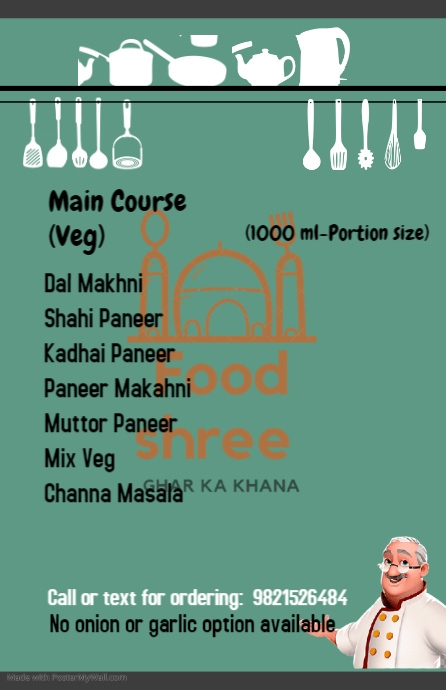Main course veg | PosterMyWall