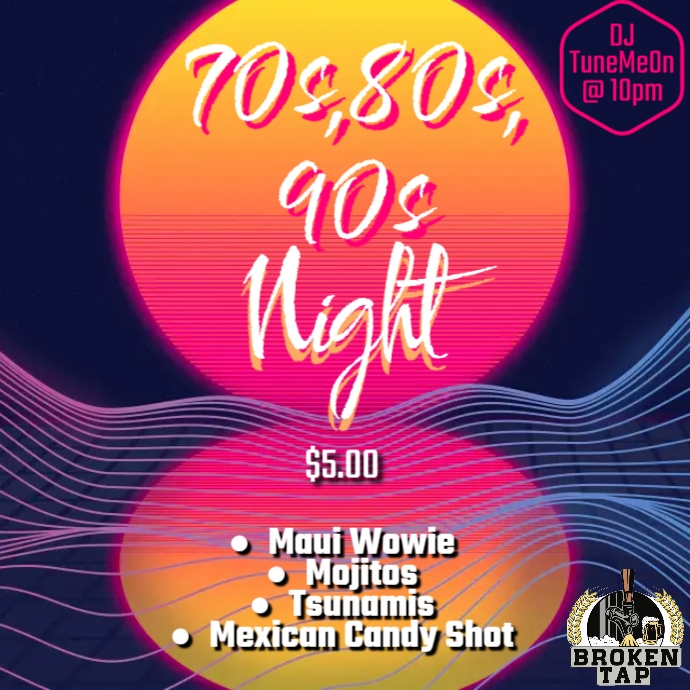 80s Night Instagram Post | PosterMyWall