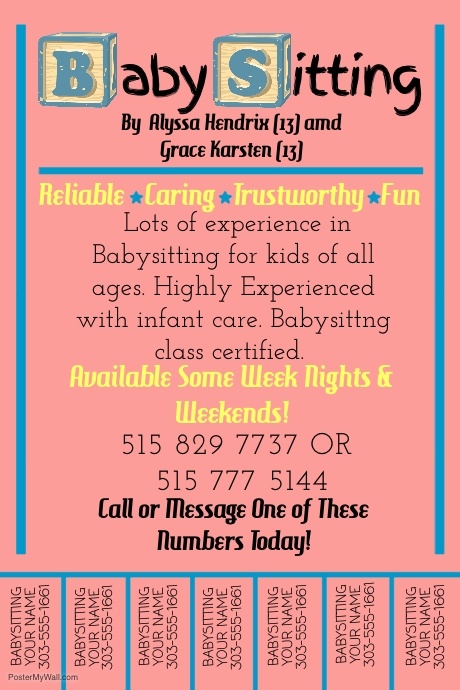 Copy of Copy of Babysitting | PosterMyWall