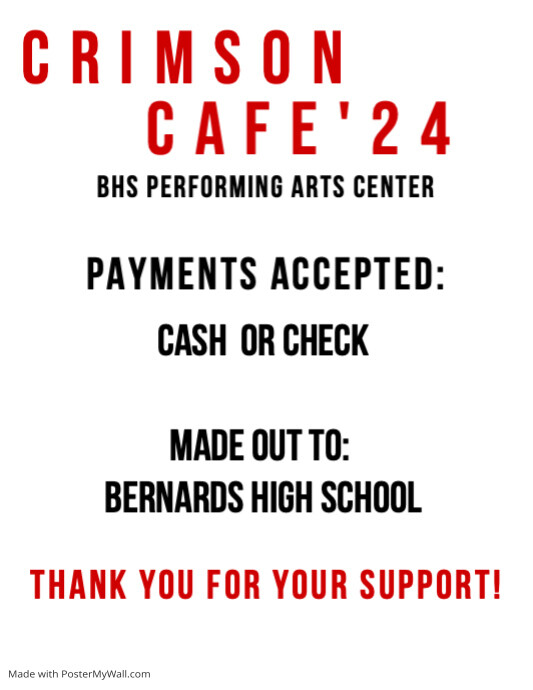 Crimson Cafe Payments | PosterMyWall