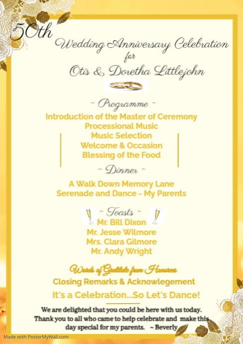 Copy of 50th Wedding Anniversary | PosterMyWall