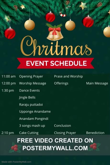 Copy of Christmas event schedule | PosterMyWall