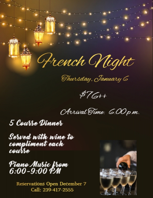 French Night JANUARY | PosterMyWall