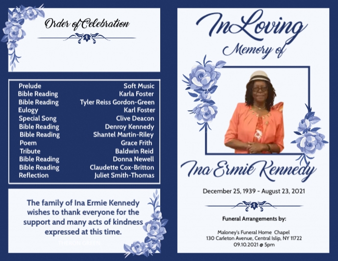 Copy of Copy of Funeral Program Template | PosterMyWall