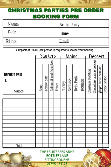 Copy of Christmas Fayre booking form | PosterMyWall