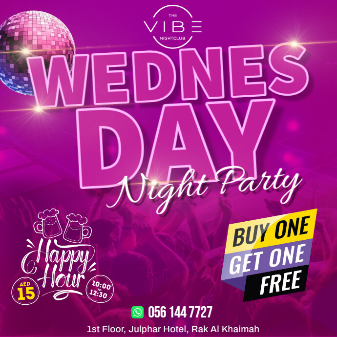 Wednesday party night flyer | PosterMyWall