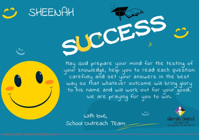 Copy of Good Luck Smiley Faced Postcard | PosterMyWall