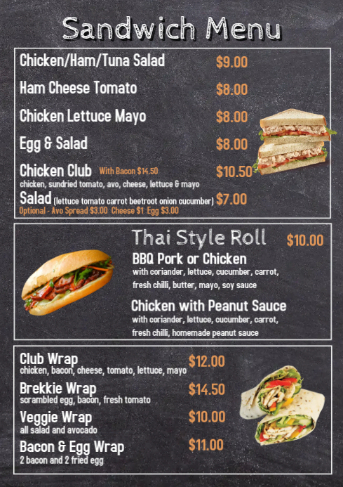 Sandwich Menu | PosterMyWall