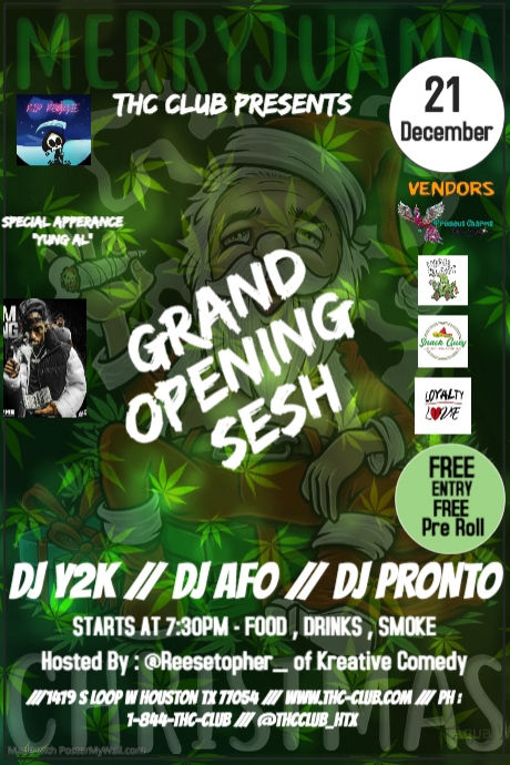 Copy of Copy of Cannabis party event flyer template | PosterMyWall
