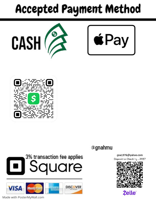 Copy of Payment Method Sheet | PosterMyWall