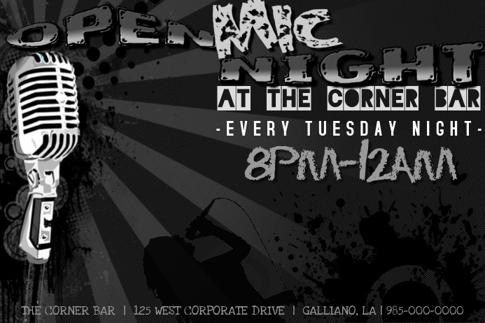 Band Bar Karaoke Open Mic Night Flyer Poster Ad Flyer Rock Music ...