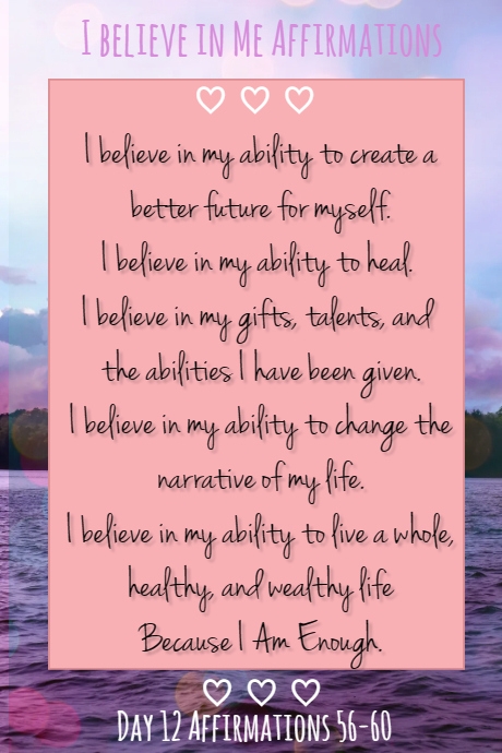 100 Affirmation Day 12 | PosterMyWall