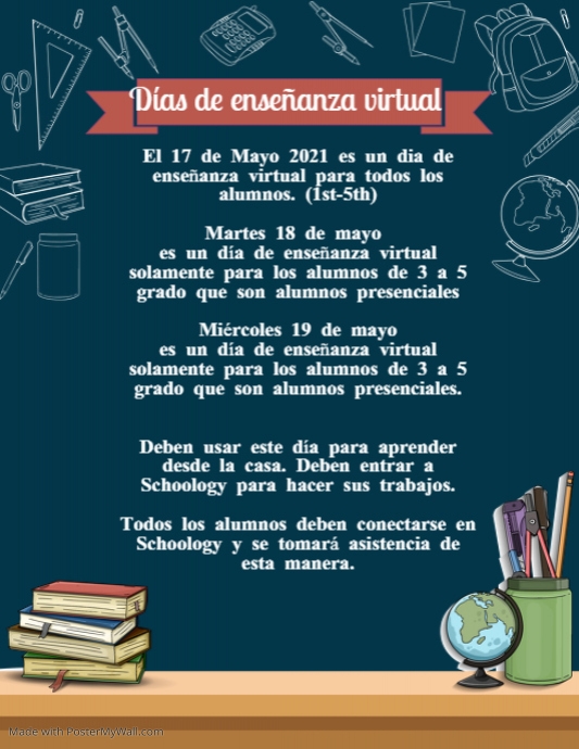 Copy of Spanish Remote Learning Days flyer | PosterMyWall