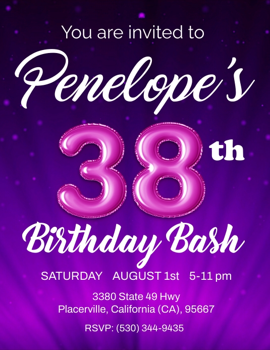 38th birthday Template | PosterMyWall