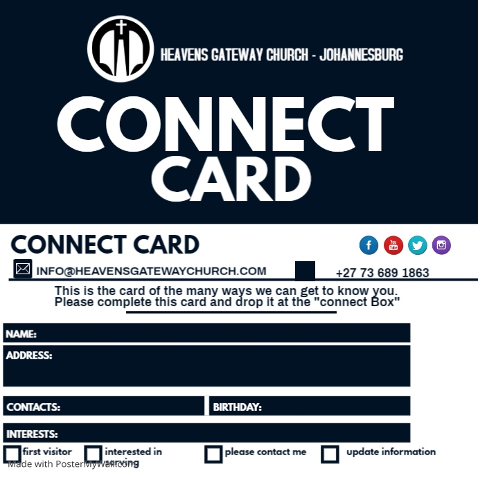 Copy of Copy of Connect card | PosterMyWall