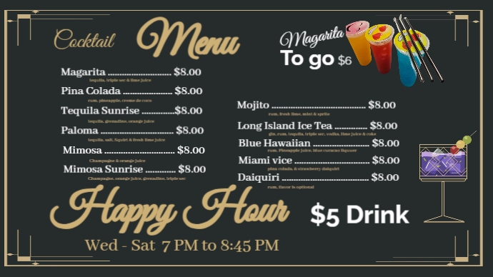 Cocktail Special Menu (4) | PosterMyWall