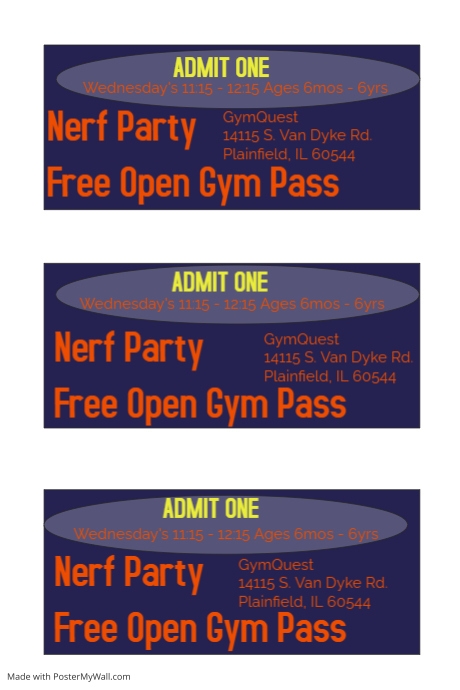 Nerf open gym | PosterMyWall