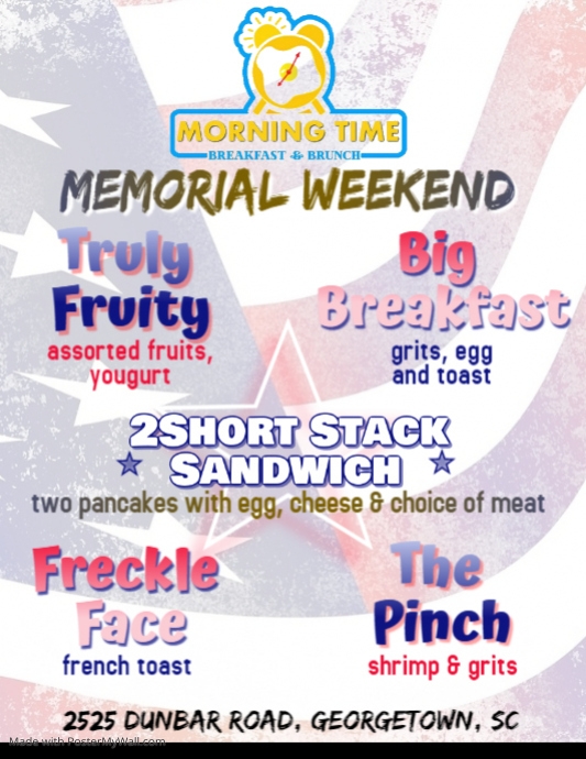 Memorial Weekend Menu | PosterMyWall