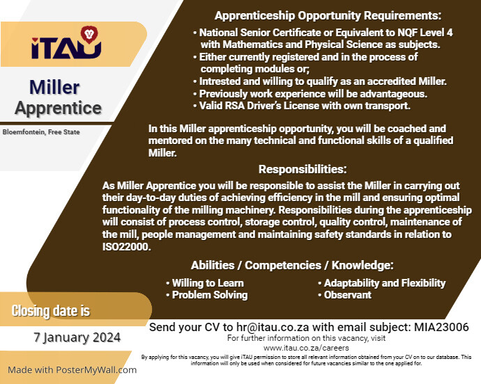 Miller Apprentice - MIA (1) | PosterMyWall