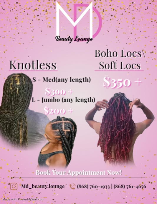 Knotless & Locs flyer (1) | PosterMyWall