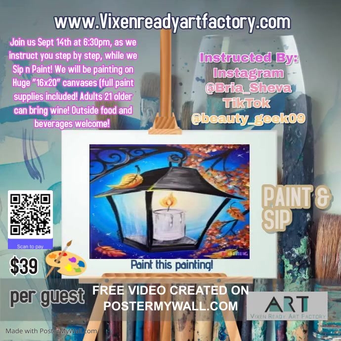 Drink and Draw paint sip Event Instagram | PosterMyWall