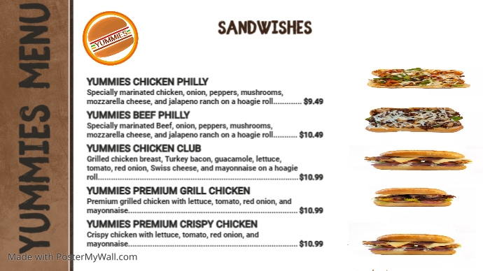 Copy of YUMMIES Menu Deisgn | PosterMyWall