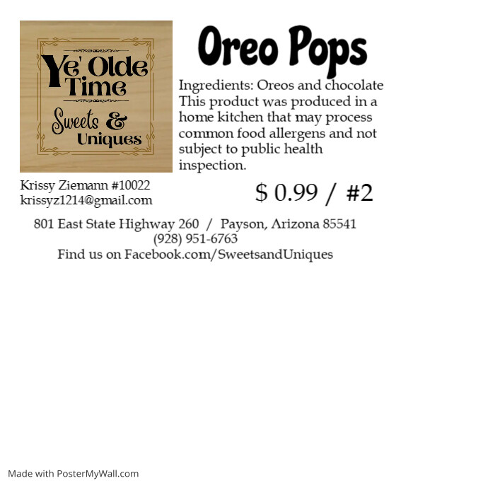 Oreo Pops | PosterMyWall