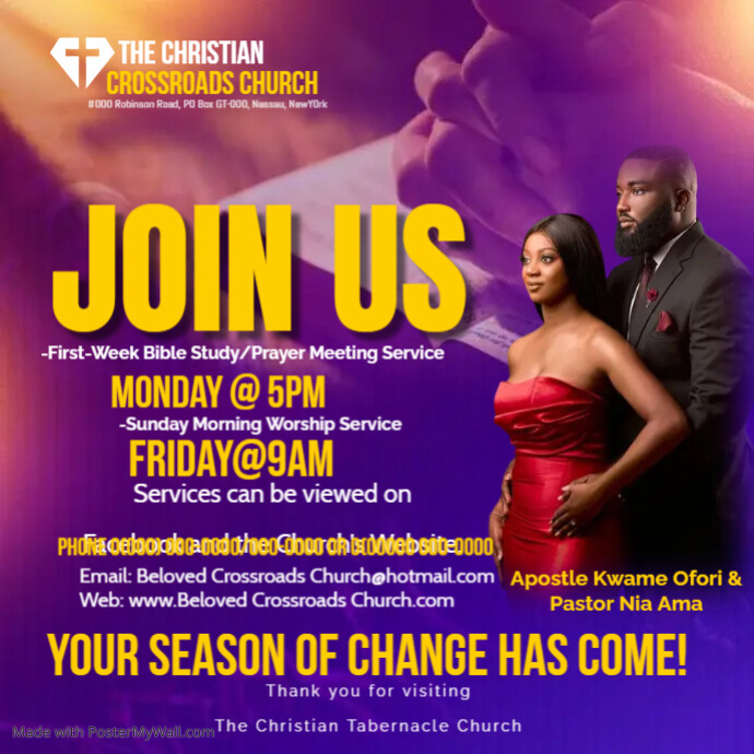 Church Services , Prayer Meeting , Sunday Wor | PosterMyWall