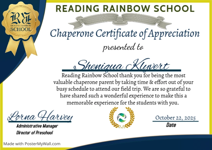 Copy of Chaperone Certificate | PosterMyWall