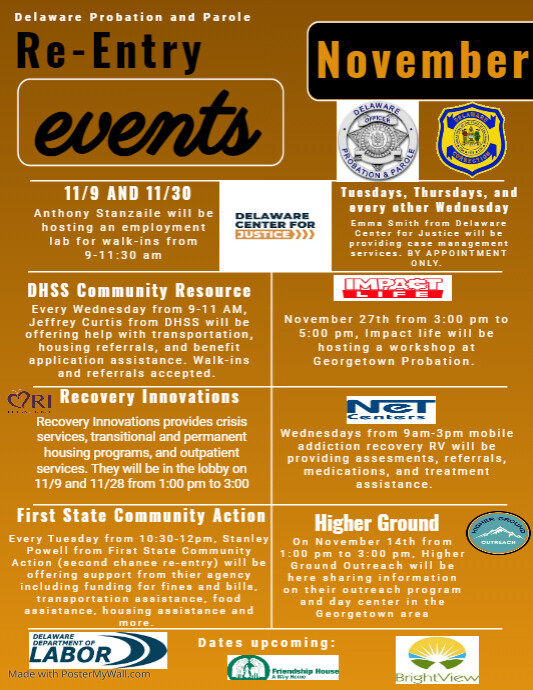 November Re-entry events | PosterMyWall