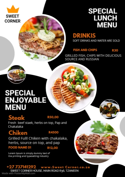 Food menu flyer | PosterMyWall
