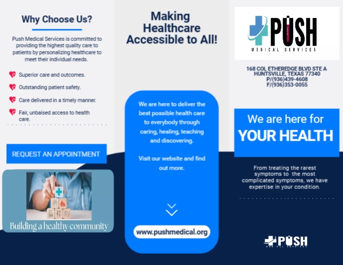 Blue Medical Trifold Brochure | PosterMyWall