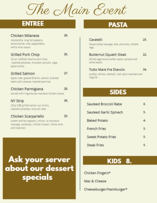 Copy of Copy of Copy of Copy of Copy of Restaurant Menu (1) | PosterMyWall