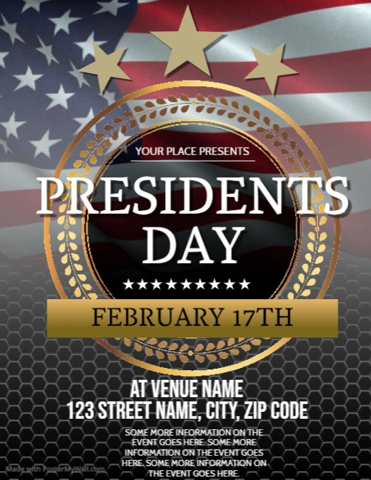 Copy of Presidents day event Flyer Template | PosterMyWall