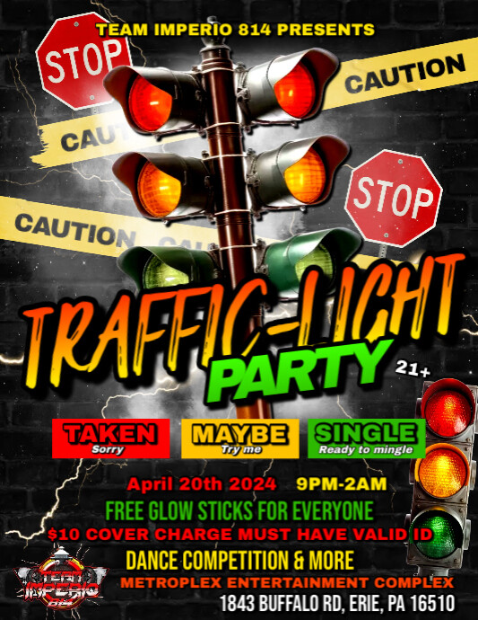 Stop LightPar ty Flyer | PosterMyWall