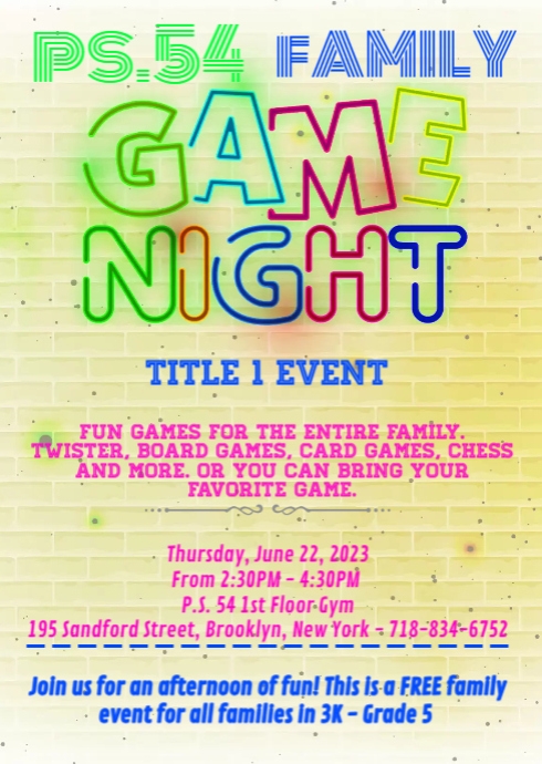 Copy of Family Game Night June 23 | PosterMyWall