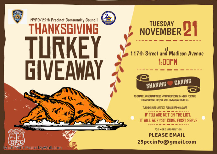 Thanksgiving Turkey Giveaway Postcard | PosterMyWall