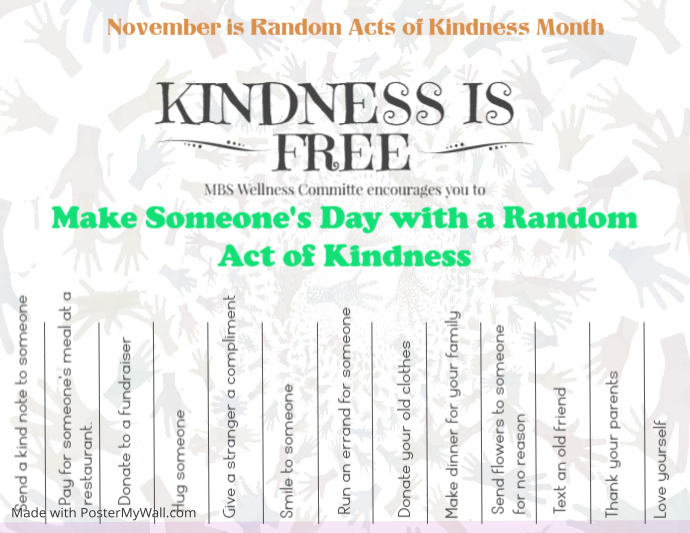 Copy of Copy of tear off tabs for Random Acts of Kindness Day ...
