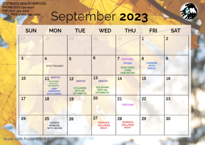 Printable calendar template 2023 september | PosterMyWall