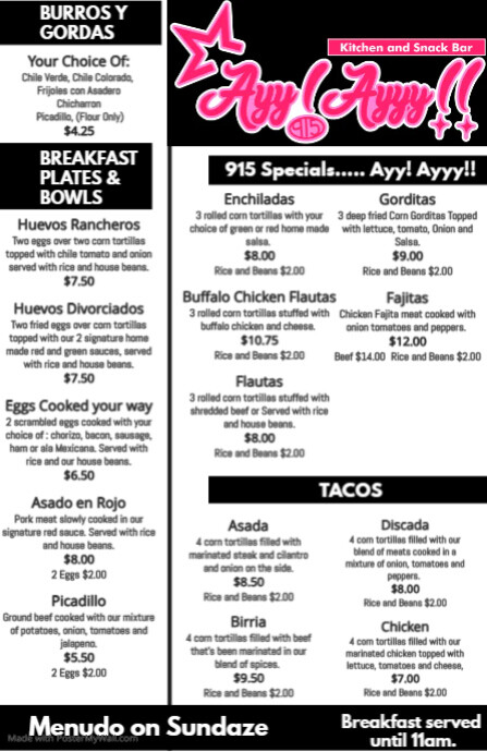 Front of Restaurant Menu | PosterMyWall