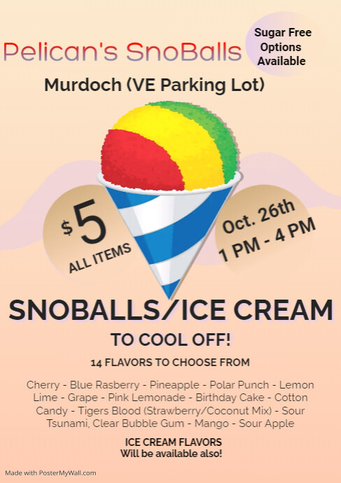 Orange and Yellow Shaved Ice Flyer Design | PosterMyWall