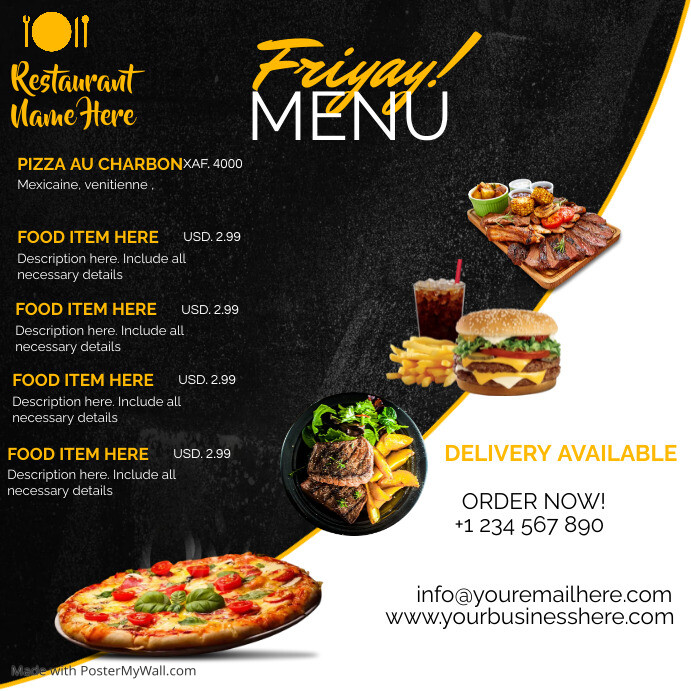 restaurant menu | PosterMyWall