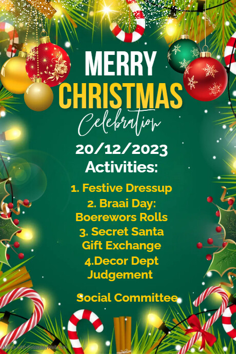 20th Dec activities | PosterMyWall
