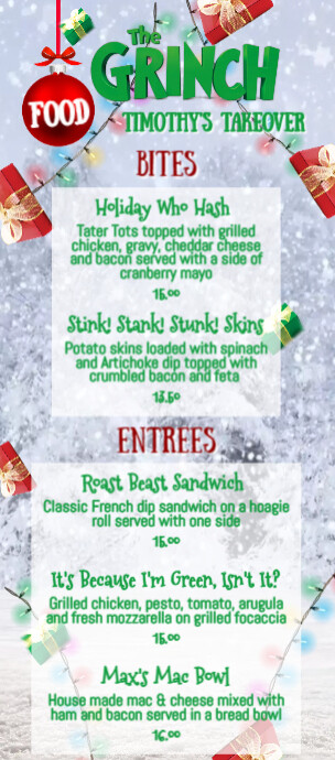 Food Menu Table Tent | PosterMyWall