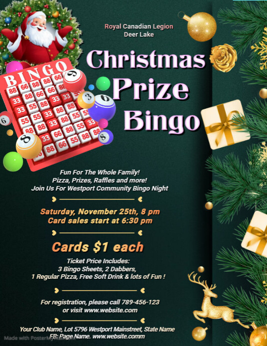 Christmas Bingo Night Invitation Flyer | PosterMyWall
