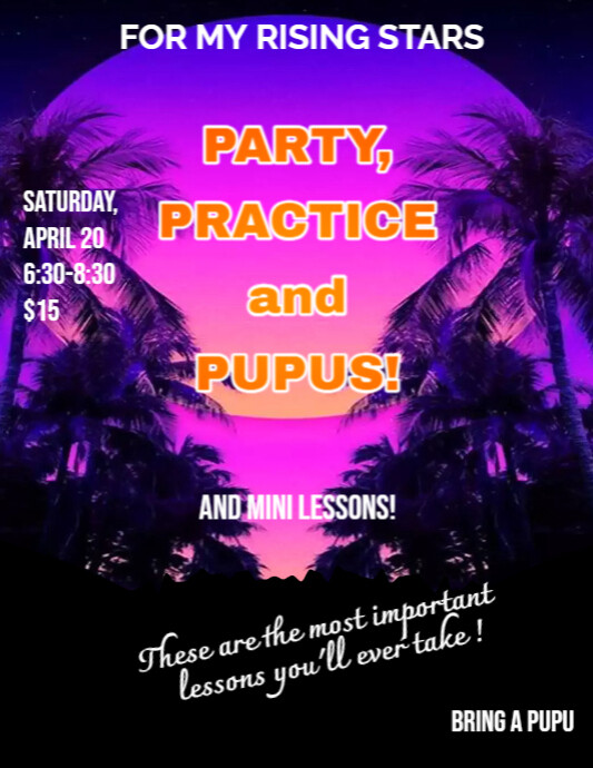 social dance, mini lessons and pupu party | PosterMyWall