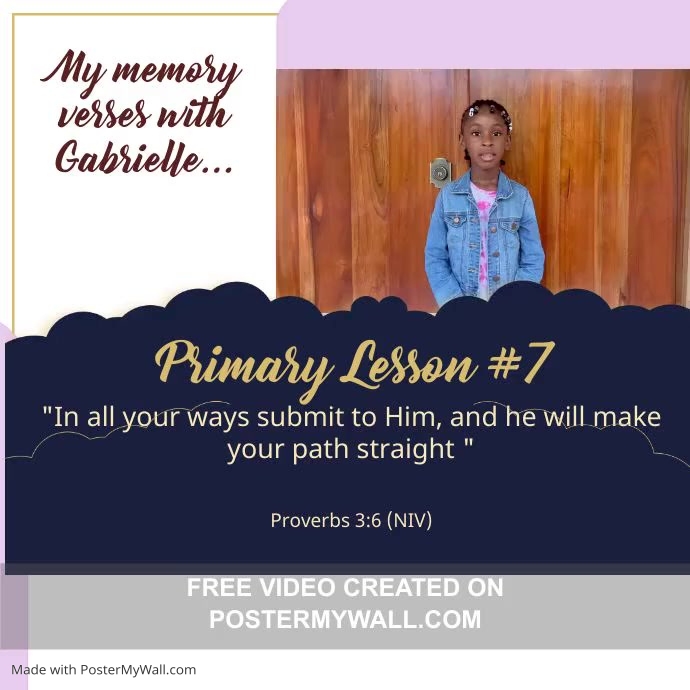 SDA Primary Memory Verse #7 | PosterMyWall